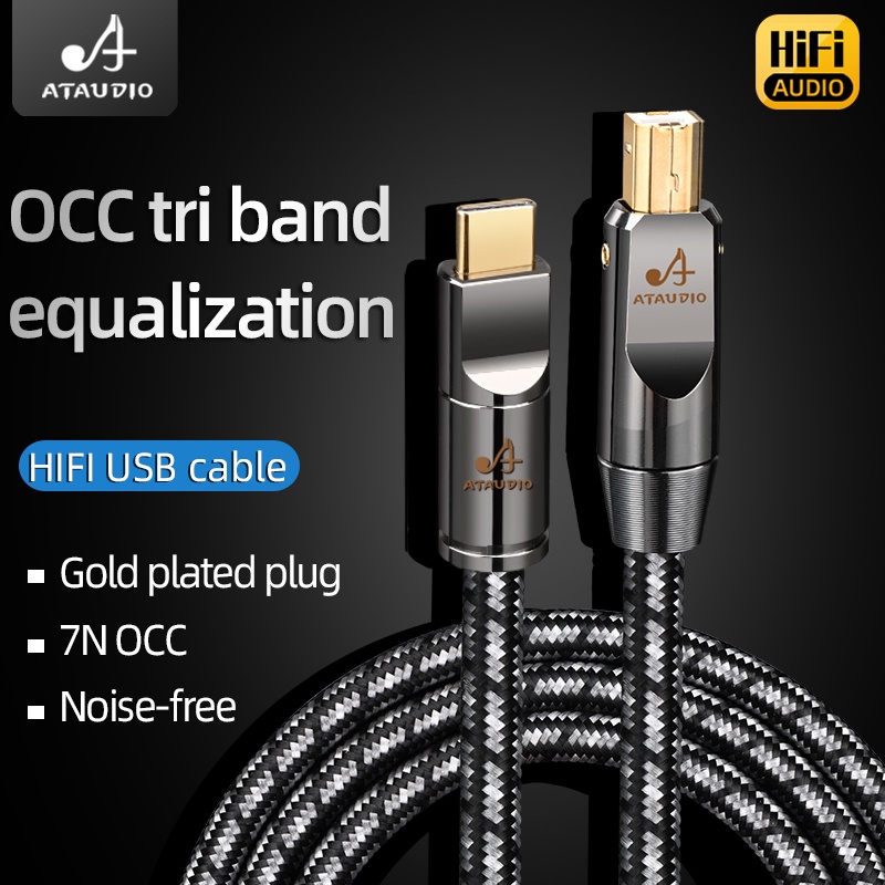 Ataudio HiFi สายเคเบิล usb type A เป็น B Audio usb otg type B สําหรับ PC DAC โทรศัพท์มือถือ ...
