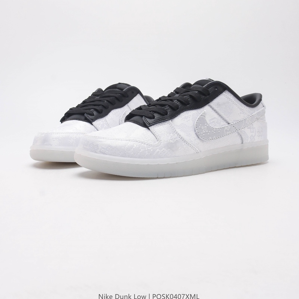 Fragment Design x Clot x Nike SB Dunk Low "20th Anniversary/White Silk ...
