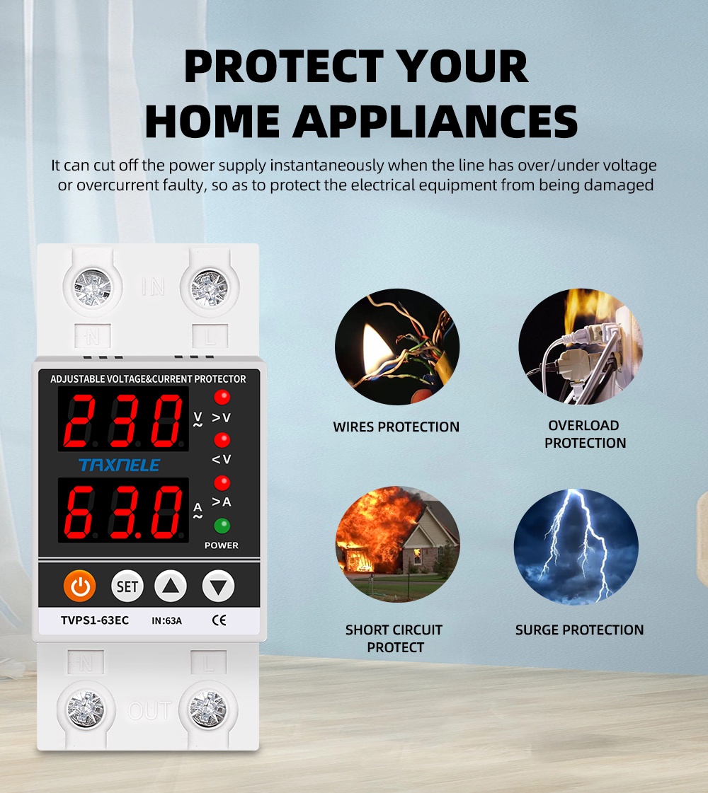 รางดินดิจิทัล 40A 63A 230V ปรับได้ ป้องกันไฟกระชาก | Shopee Thailand