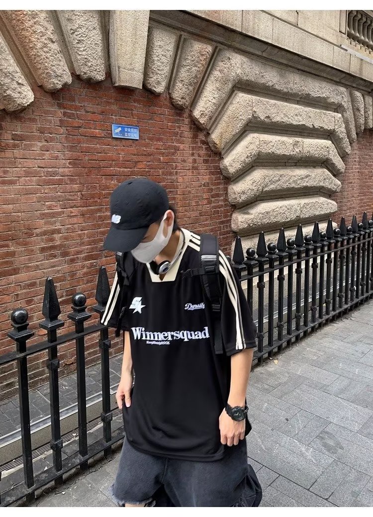 เสื้อยืดแขนสั้น ทรงหลวม เข้ากับทุกการแต่งกาย สไตล์สตรีท แฟชั่นเรโทร ...