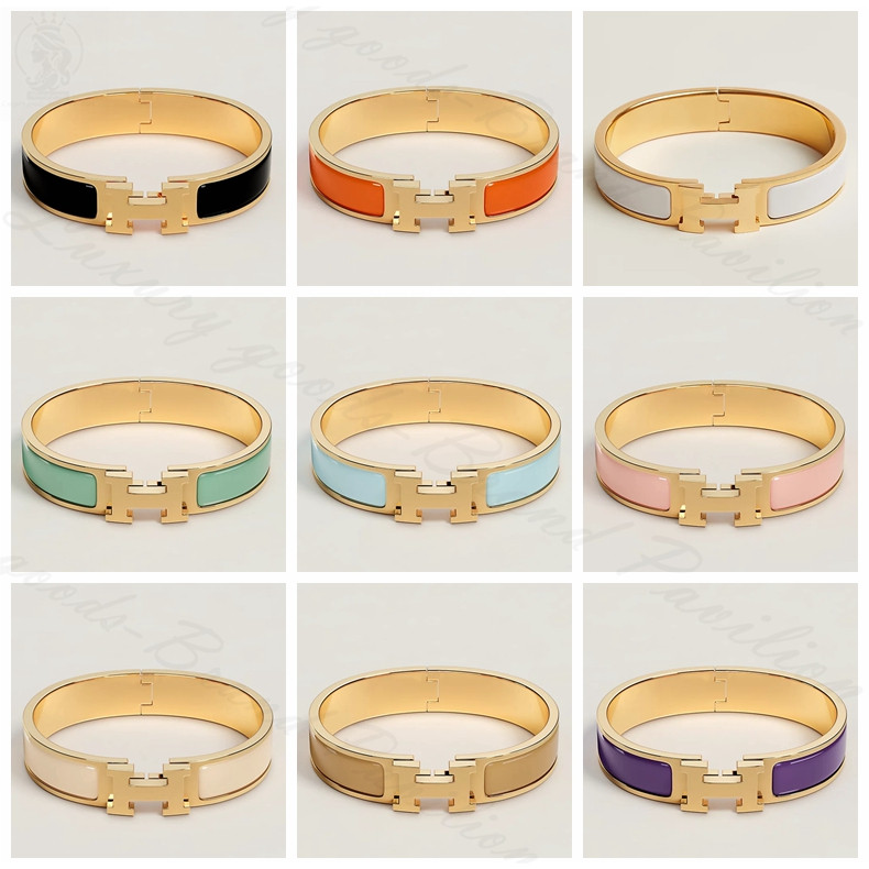 Hermès คลาสสิค เครื่องประดับแฟชั่น ชุบทอง กำไลข้อมือ Clic H ของแท้ | Shopee Thailand