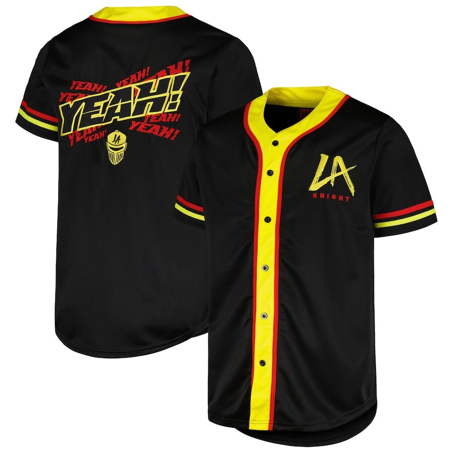 ผู ้ ชาย Black/Yellow LA Knight YEAH! เสื ้ อเบสบอล | Shopee Thailand