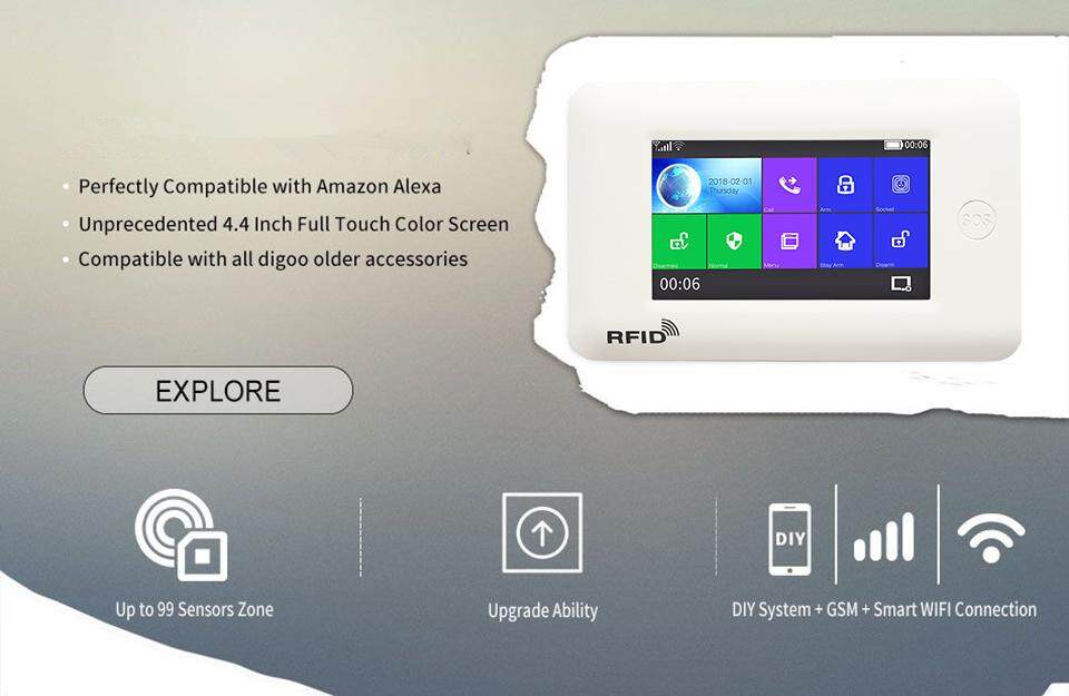 Daytech 4G Tuya ระบบเตือนภัยกันขโมย WIFI GSM ไร้สาย พร้อมเซนเซอร์ตรวจจับการเคลื่อนไหว รองรับ ...