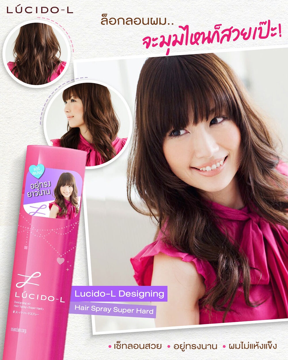 LUCIDO-L Designing Hair Spray Super Hard 200g ลูซิโด-แอล สเปรย์จัดแต่งทรงผมสูตรซูเปอร์ฮาร์ด ...