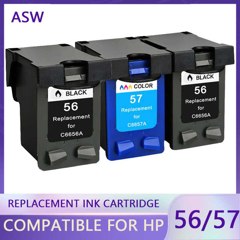 ASW เข้ากันได้ HP56 HP57 ตลับหมึกสำหรับ HP 56 XL PSC 4200 1110 1205 ...