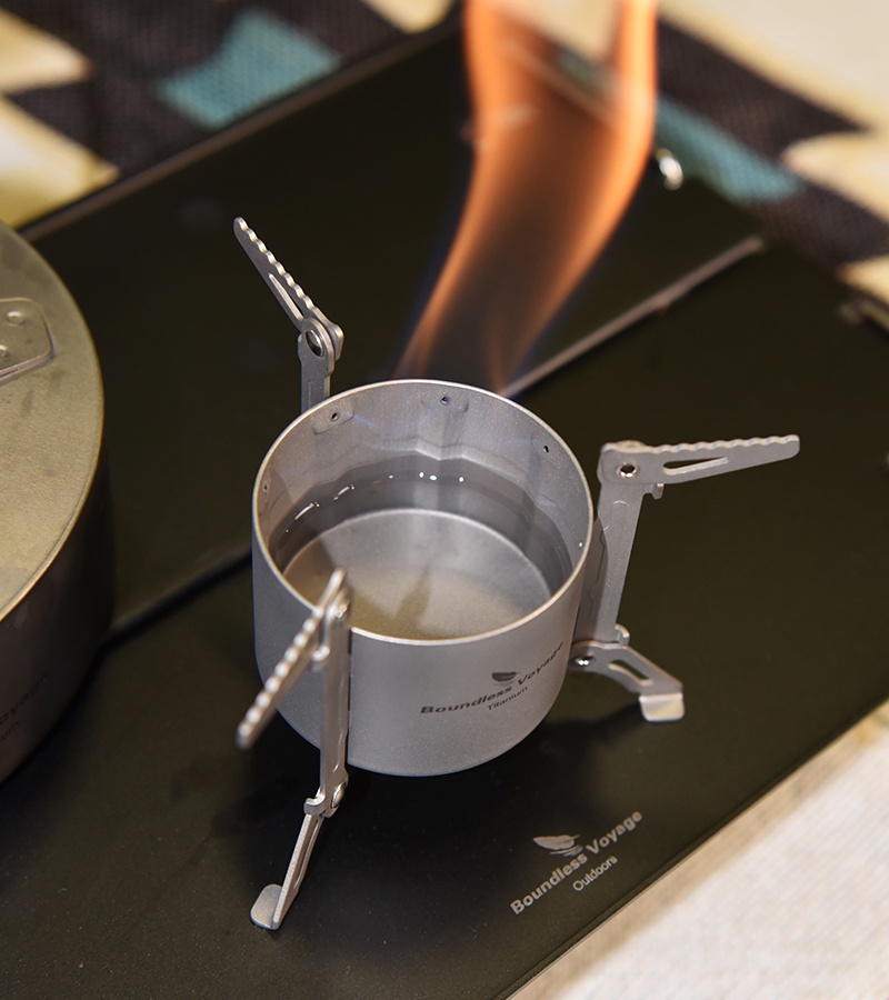 Boundless Voyage Spirit เตาแคมป์ปิ้งไทเทเนียมเตาแอลกอฮอล์ Mini ...