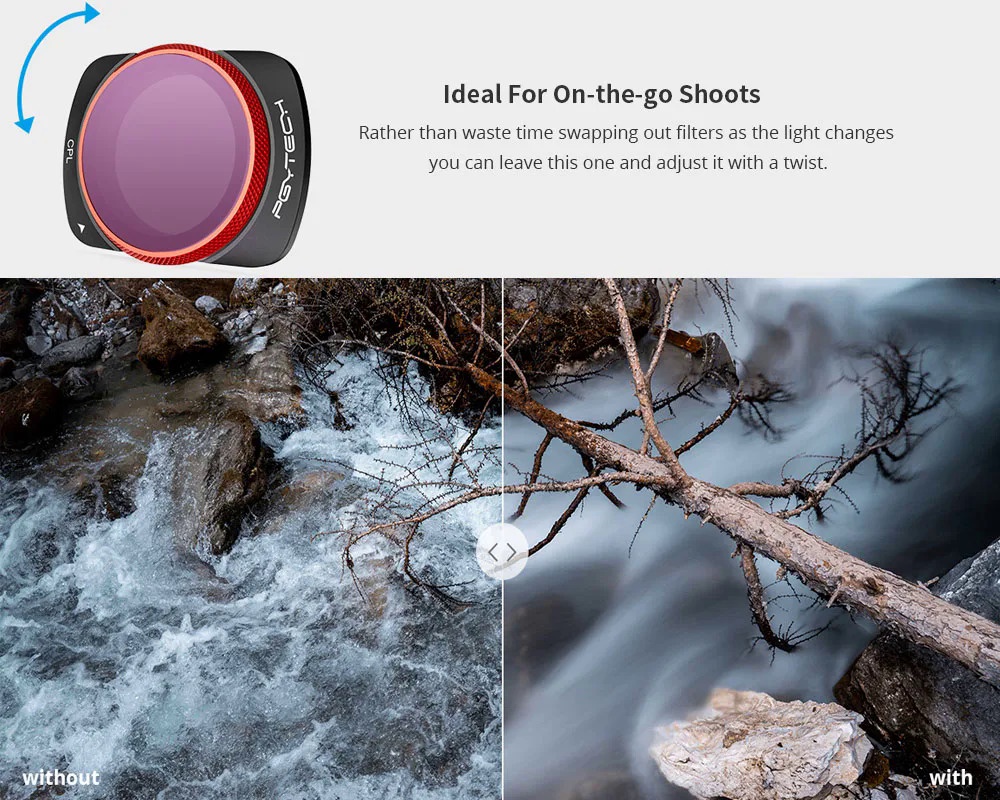PGYTECH Magnetic CPL VND 2-5 6-9 Stops ND/PL Filter Kit For DJI Osmo ...