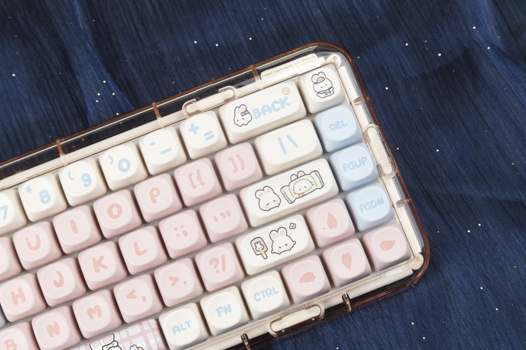 Toffee Keycap MOA Profile ปุ่มกดคีย์บอร์ด PBT 139 Keys Pink Keycap คีย์ ...