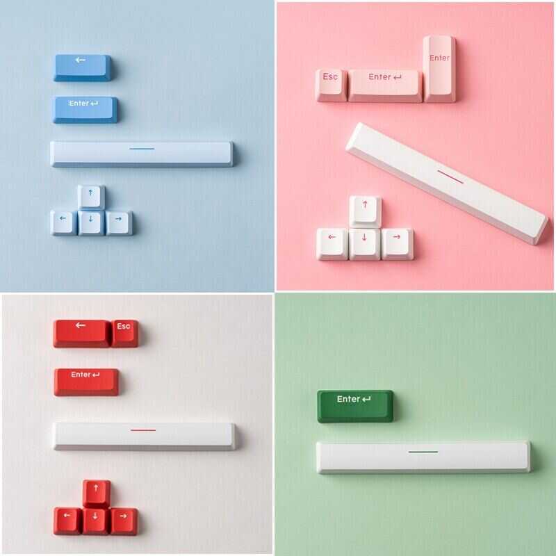 PBT Red ESC Enter Key Pink Blue Green 6.25U Space Bar Backspace OEM ...