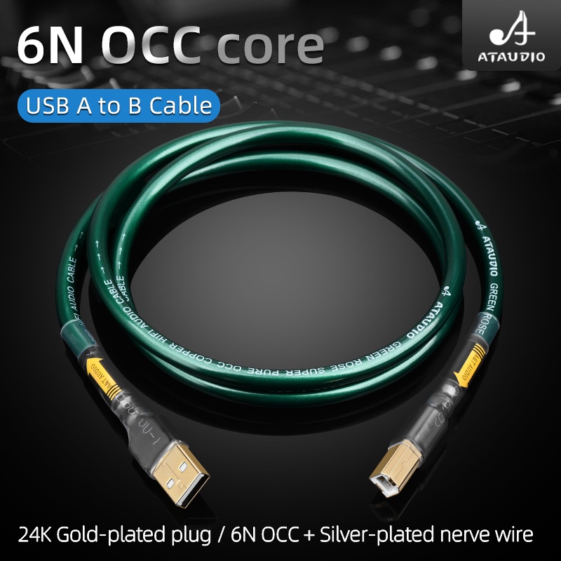 สายเคเบิล USB ชุบเงิน 6N OCC A-B C-B Type DAC ถอดรหัสข้อมูล คุณภาพสูง ...