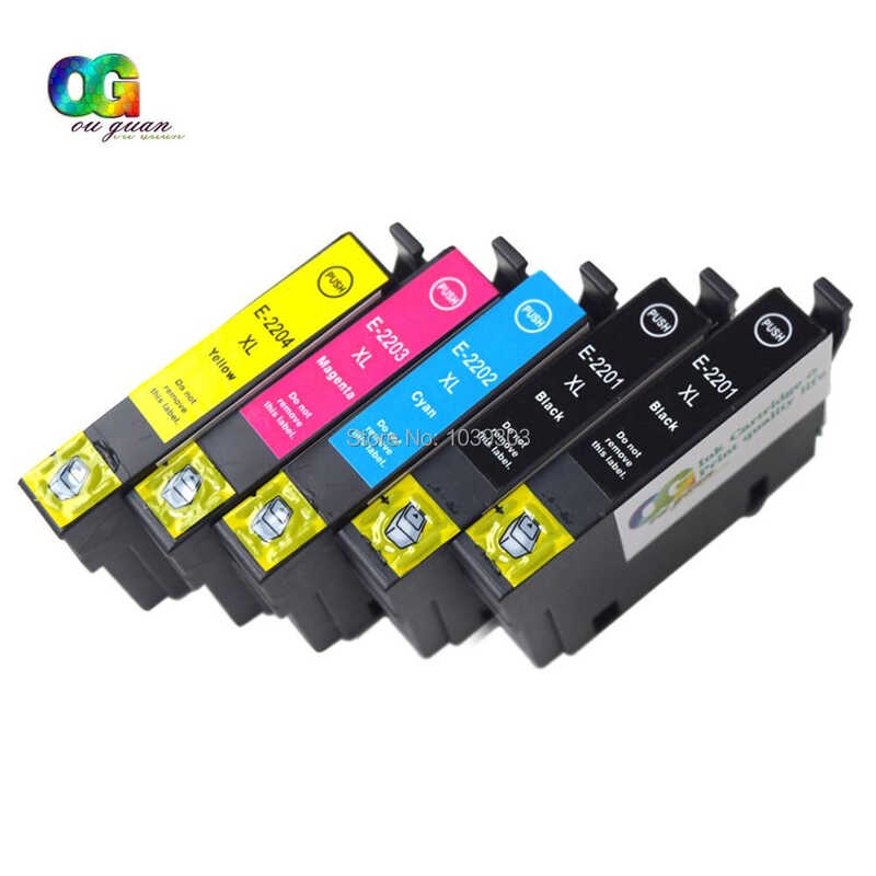 5 แพ็คเข้ากันได้กับ Epson XP-320 420 WorkForce 2630 2650 2660 ตลับหมึก ...
