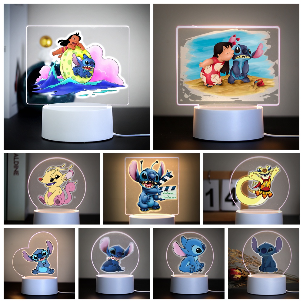 Stitch LED อะคริลิค LED Night Light โคมไฟตั้งโต๊ะของขวัญสําหรับเด็ก ...
