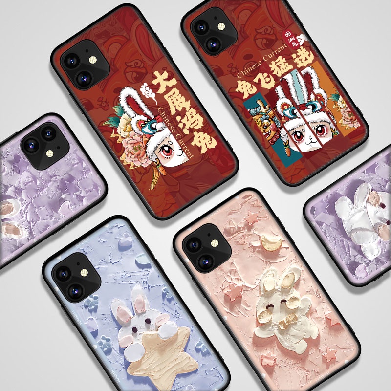 เคสโทรศัพท์ซิลิโคน tpu ลายภาพวาดสีน้ํามัน รูปกระต่าย สําหรับ Huawei Y8p ...