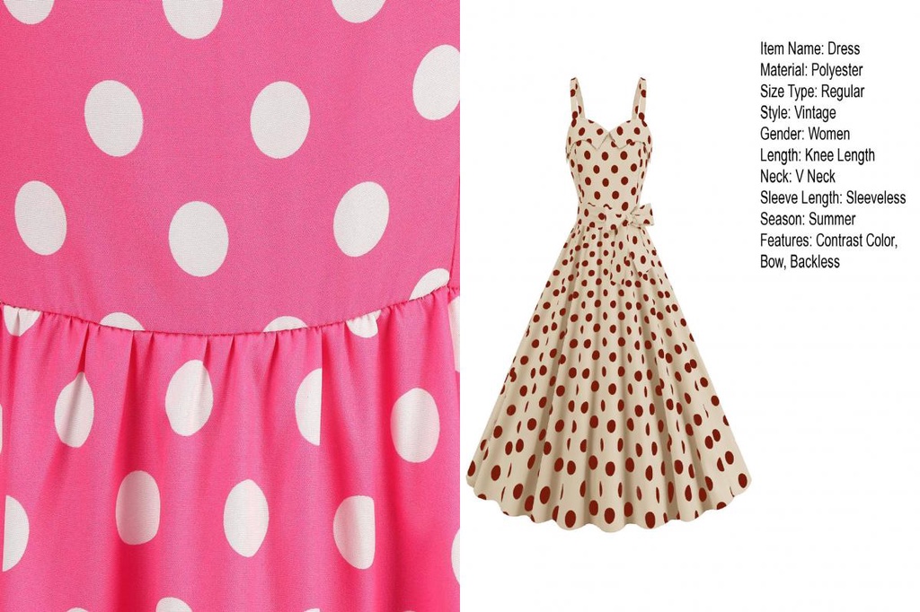 Dpa Vintage Backless ชุดคลาสสิก 1950s สไตล์ชุด Vintage 50s Retro A-line ...