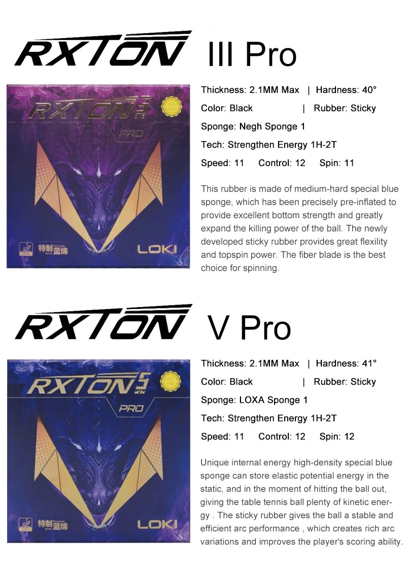 Loki RXTON ใหม่ ยางปิงปอง แบบเหนียว RXOTN 3-Pro 5-Pro 9 | Shopee Thailand