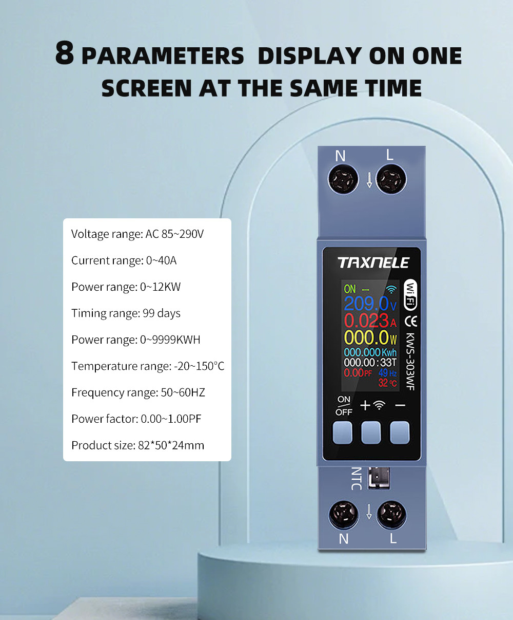 Tuya WiFi Smart Power Meter Over Under Voltage Protector Circuit ...