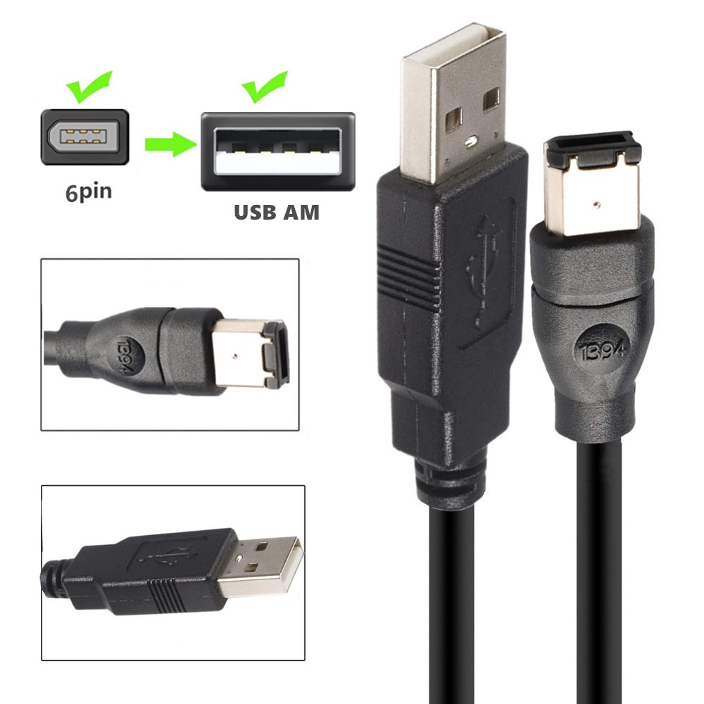 สายวิดีโอ ลวดทองแดงมาตรฐาน IEEE400 1394 Firewire USB AM ถึง 6P สาย USB ถึง 1394 การ์ดเสียงการ ...