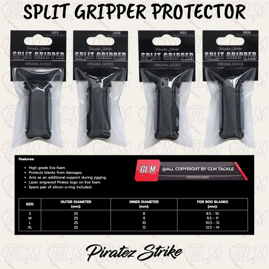 PIRATEZ STRIKE SPLIT GRIPPER PROTECTOR ROD BLANK สําหรับคันเบ็ด | Shopee Thailand