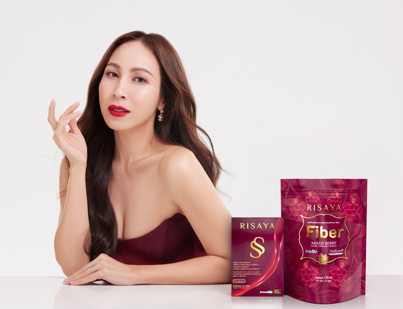RISAYA Fiber กิ๊ก สุวัจนี ริสยา ไฟเบอร์ พรีไบโอติกและโพรไบโอติกในซองเดียว | Shopee Thailand