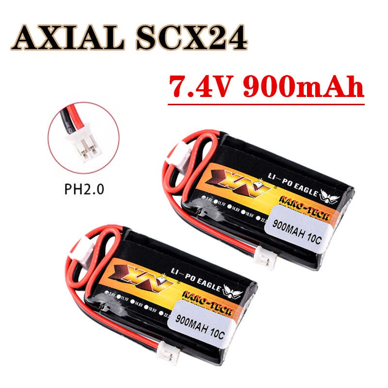 HJ 2S 900Mah 10C สำหรับ AXIAL Scx24 Scx2 90081 C10 1/24 รีโมทคอนโทรลรุ่นอุปกรณ์เสริม 7.4 ...