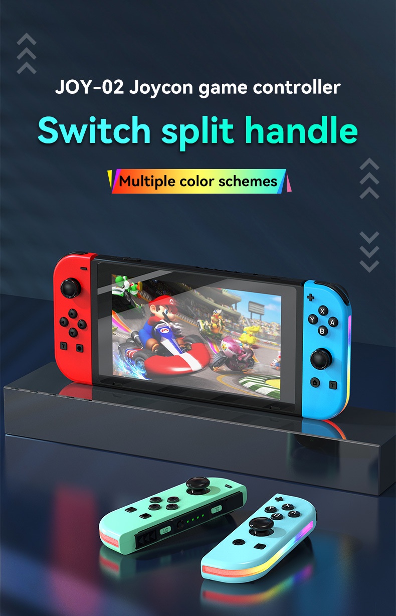 จอยแพดควบคุมเกมไร้สาย JoyCon (L/R) สําหรับ Nintendo Switch & Switch Oled / Lite Gamepad พร้อมสาย ...