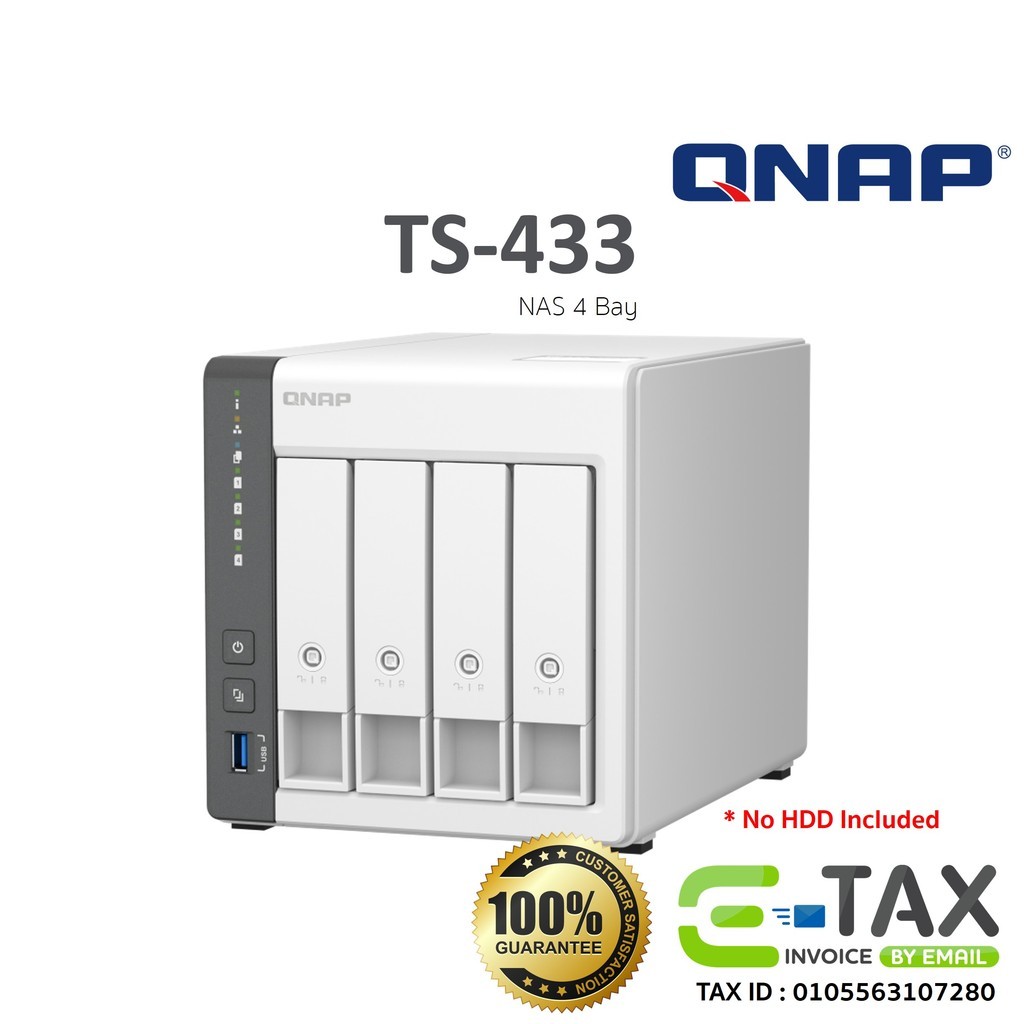 QNAP TS-433 NAS อุปกรณ์จัดเก็บข้อมูลบนเครือข่าย (HDD 4 BAY - ARM 4-CORE CORTEX-A55 - 4 GB ...