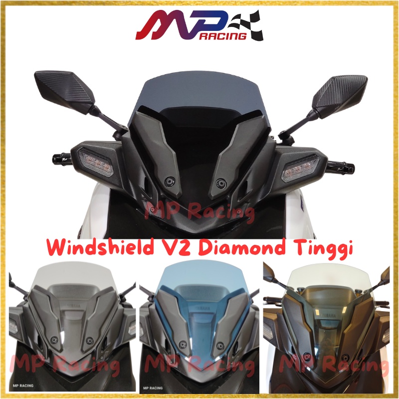 แตรกระจกบังลมสูง Xmax V2 Diamond, กระบังหน้าเพชรใหญ่ | Shopee Thailand