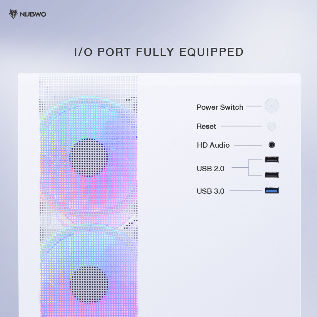 CASE (เคส) NUBWO PYTHIOS NPC331 WHITE/BLACK | Shopee Thailand