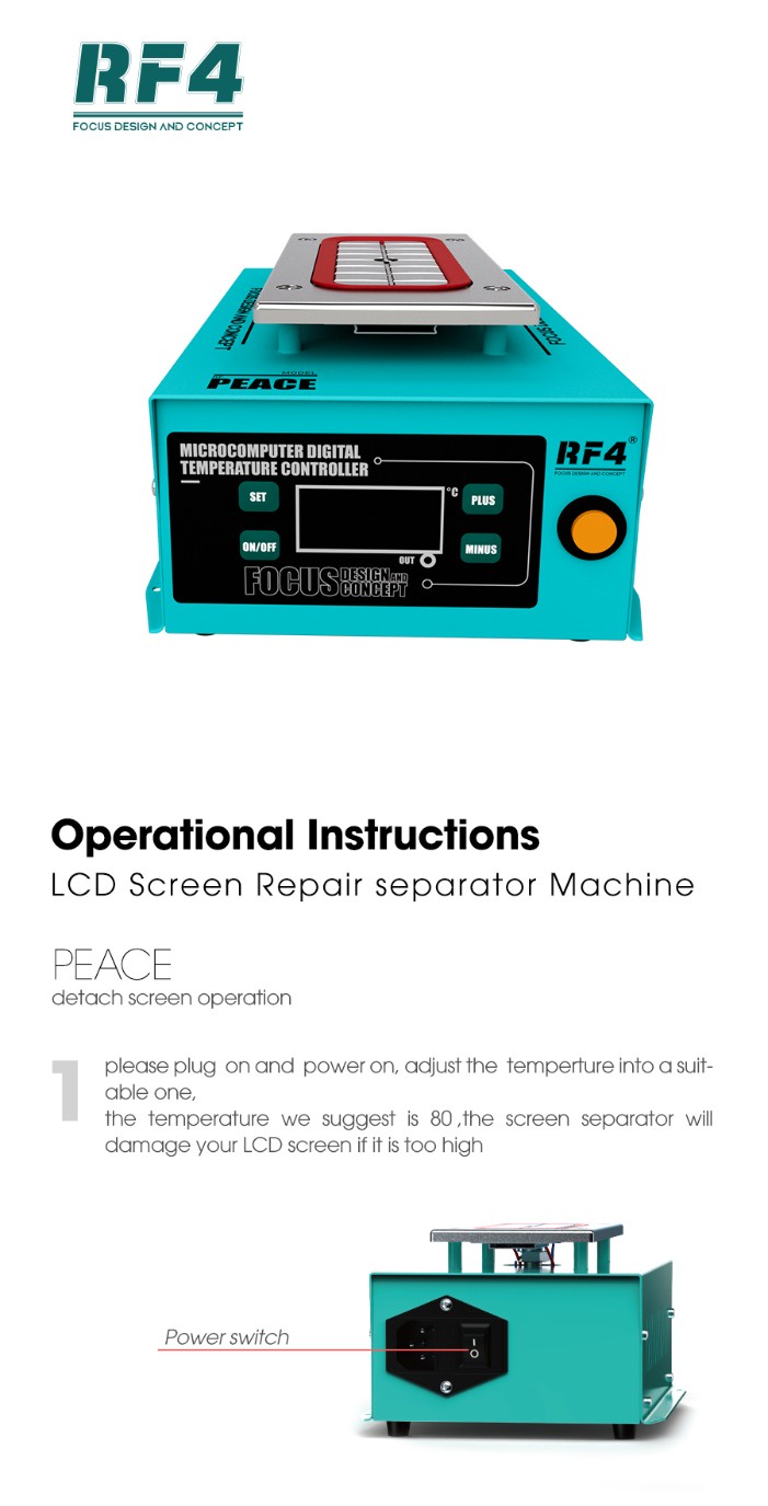 Rf4-peace เครื่องปั๊มสูญญากาศ หน้าจอสัมผัส LCD ขนาดใหญ่ 110 220V สําหรับโทรศัพท์มือถือ | Shopee ...