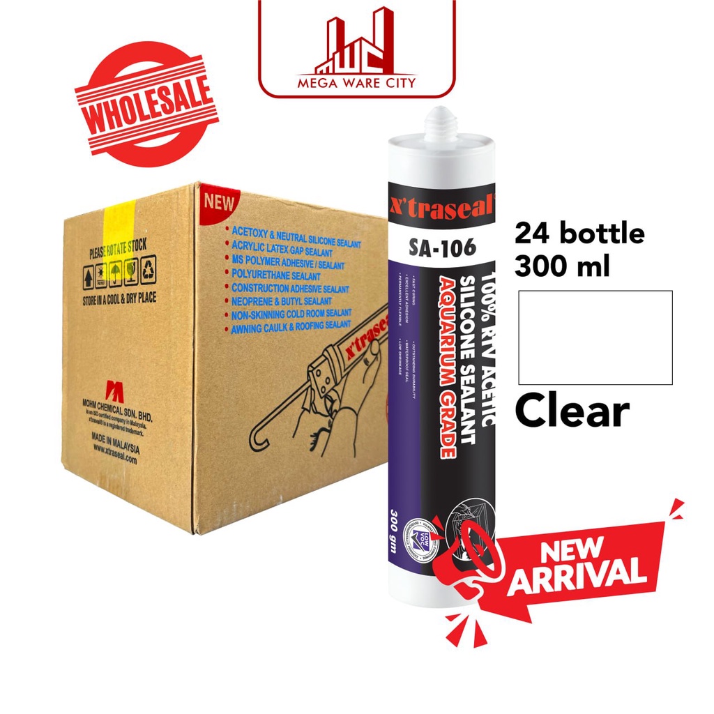 Xtraseal SA-106 100% RTV Atticetic Silicone Sealant Aquarium Grade ...