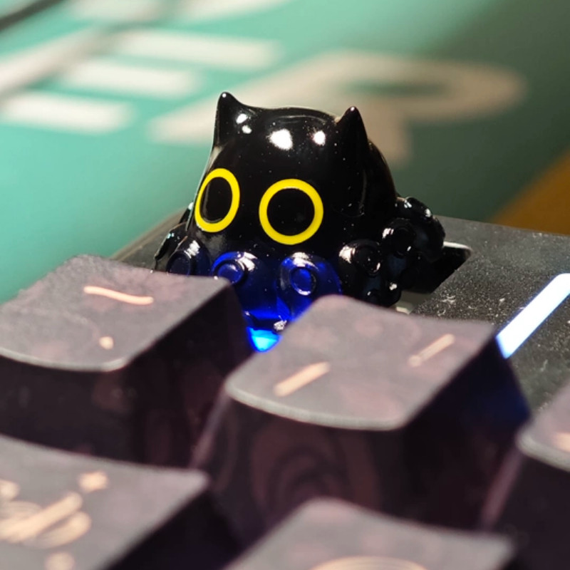 Octopus Cat Keycap 3D Creative น่ารักการ์ตูน MX สวิทช์คีย์บอร์ดเรซิ่น ...