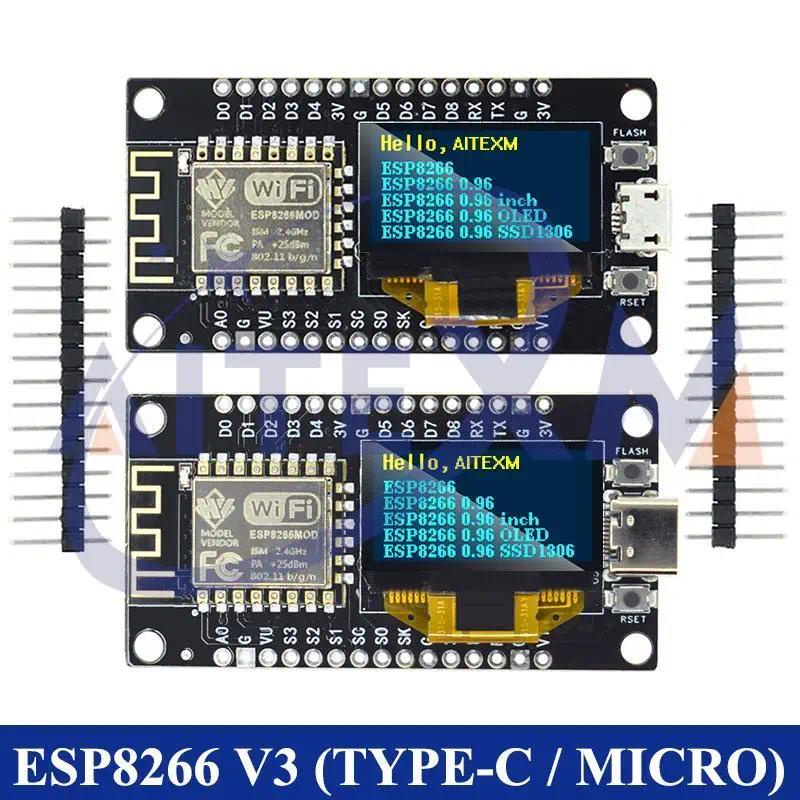 Nodemcu ESP8266 V3 บอร์ดทดลอง พร้อมจอแสดงผล OLED 0.96 นิ้ว CH340 ESP ... Nodemcu ESP8266 V3 บอร์ดทดลอง พร้อมจอแสดงผล OLED 0.96 นิ้ว CH340 ESP ...