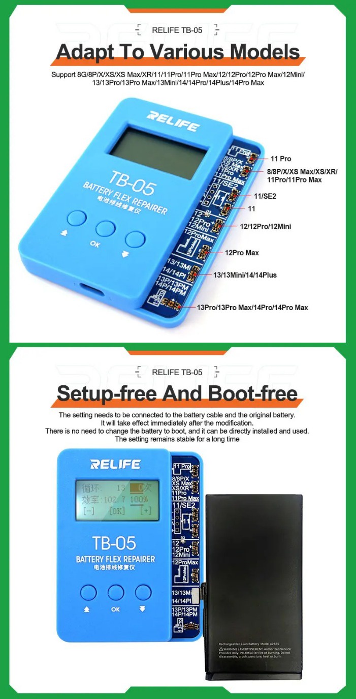 Relife TB-05 สำหรับเครื่องอ่านแบตเตอรี่เพื่อสุขภาพ IP11 | Shopee Thailand