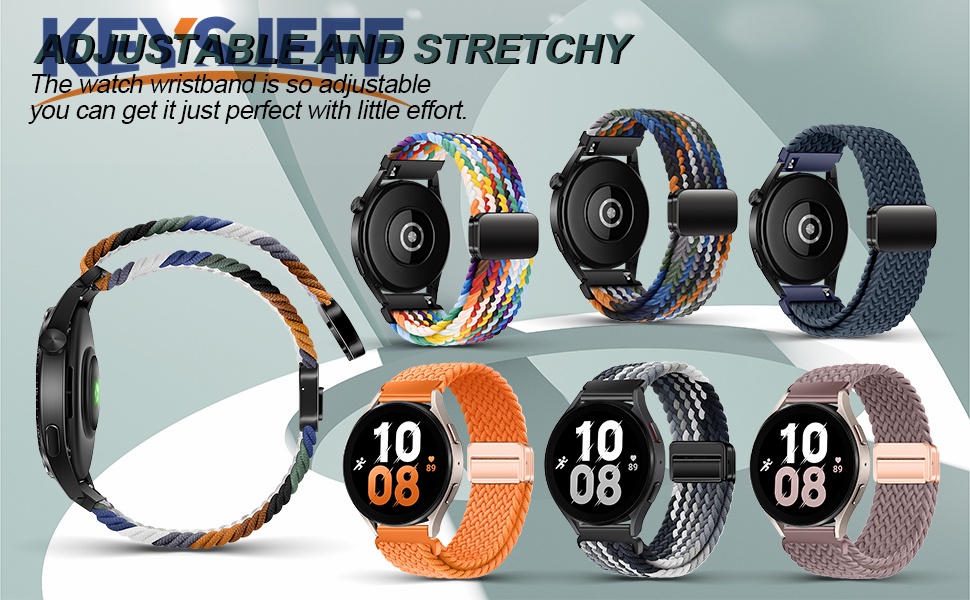 สายนาฬิกาข้อมือ หัวเข็มขัดแม่เหล็กถัก 20 มม. สําหรับ Samsung Galaxy ...