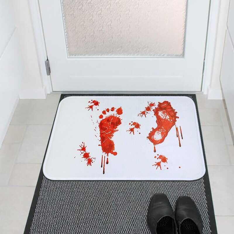 Blood Bathmat Bloody Footprints 3D Bathroom Floor Bath Mat Carpet Non ...