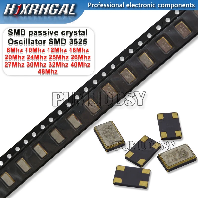 คริสตัลออสซิลเลเตอร์ SMD 3225 SMD 8Mhz 10Mhz 12Mhz 16Mhz 20Mhz 24Mhz 26Mhz 30Mhz 32Mhz 40Mhz ...