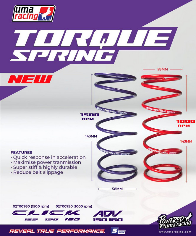 Uma RACING UR TORQUE CVT SPRING [ 1000RPM / 1500RPM ] ADV 150 / ADV 160 ...