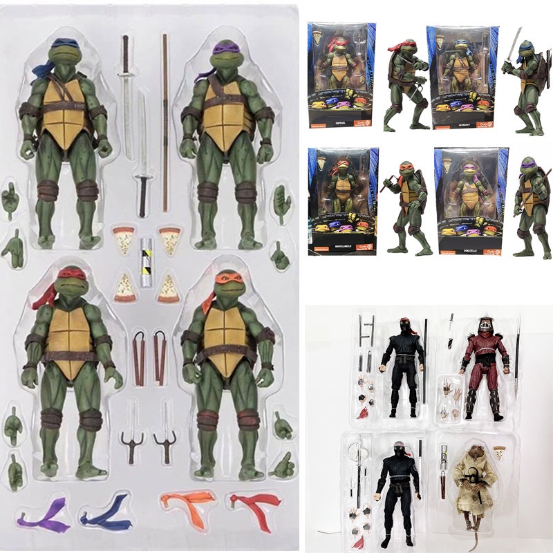 ฟิกเกอร์ NECA Shredder Krang Turtle Raphael Leonardo Michelangelo ...