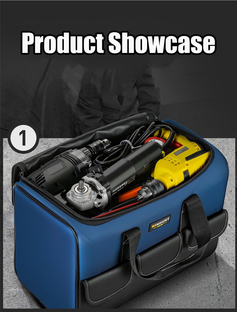 Winhunt Tool Bag กันน้ําหลายกระเป๋าเครื่องมือจัดระเบียบกระเป๋าเครื่องมือสําหรับเครื่องมือช่าง ...