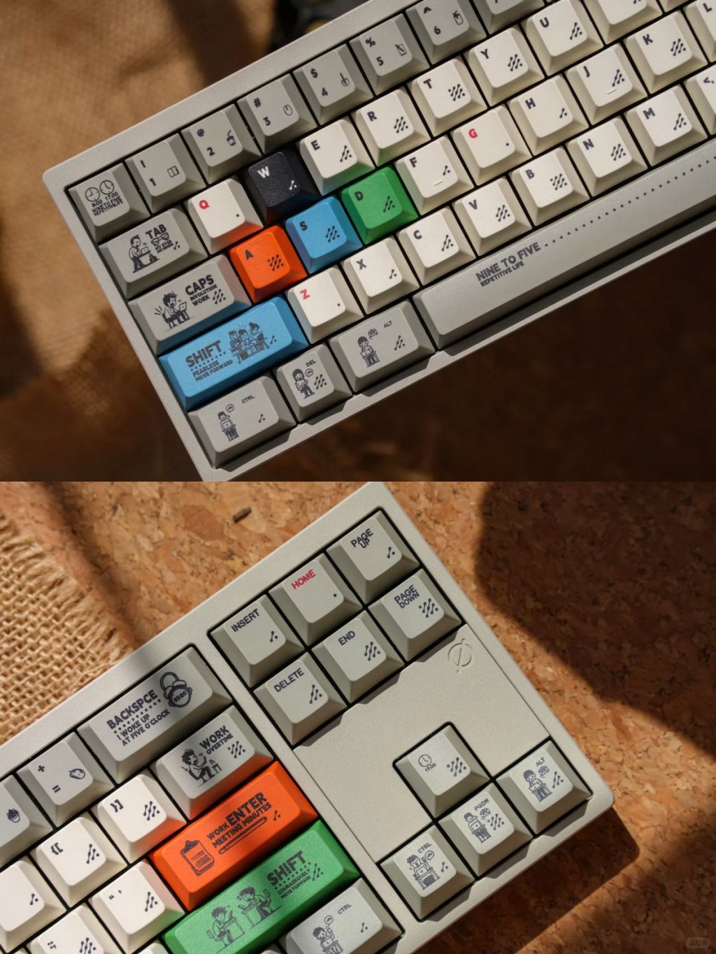 Keygenius Nine to Five keycaps Retro PBT Cherry Profile Keycap ชุดคอนเทนเนอร์สําหรับคีย์บอร์ดแบบ ...