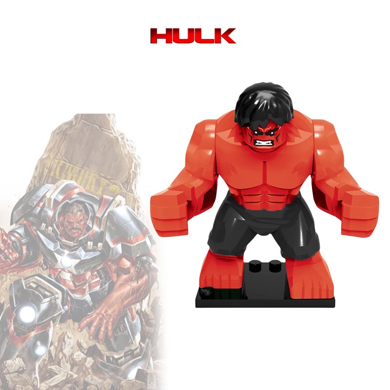 Boy Particle Small Interlocking Blocks Red Hulk Super Hero Theme ของ ...