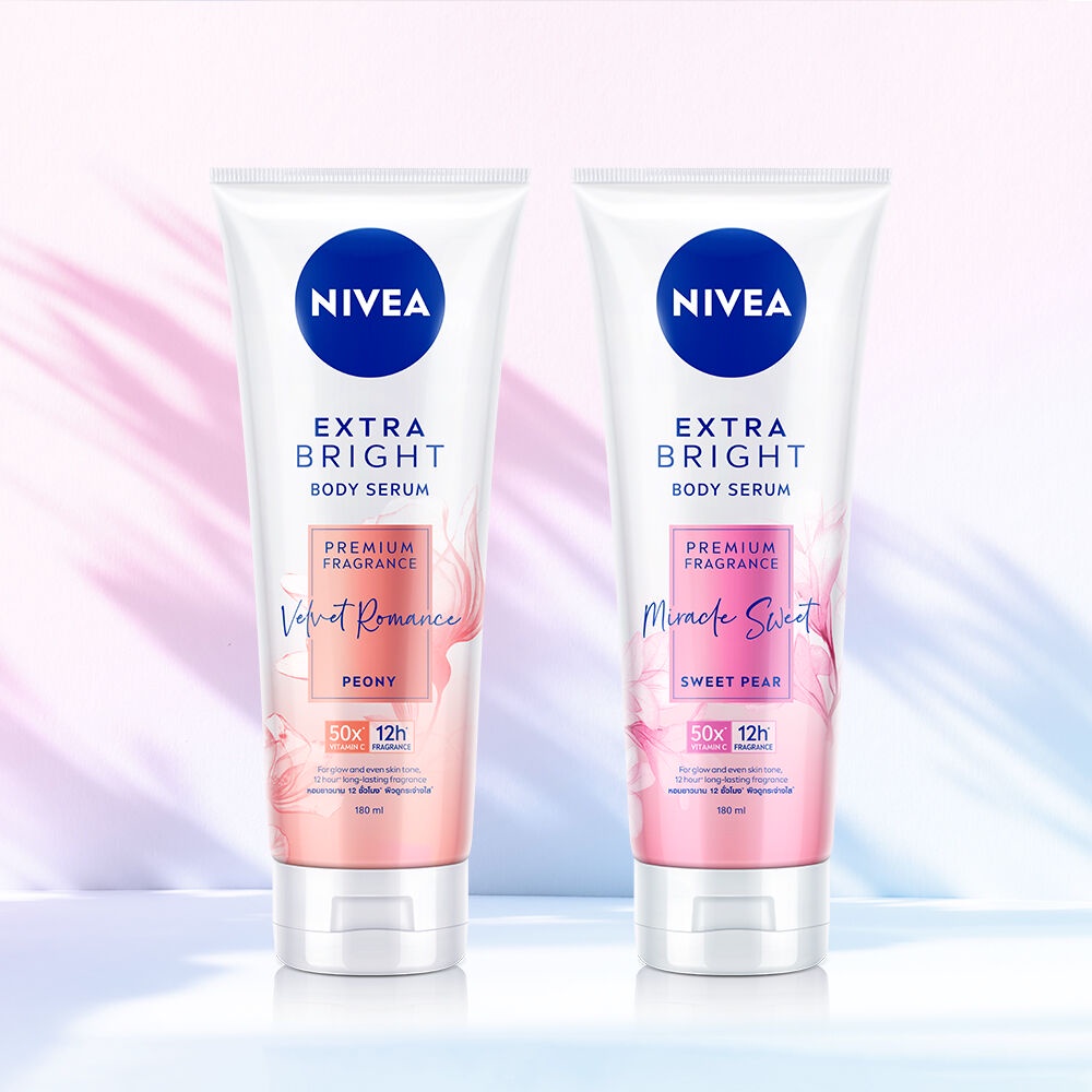 NIVEA Extra Bright Body Serum Premium Fragrance Velvet Romance Peony เซ ...