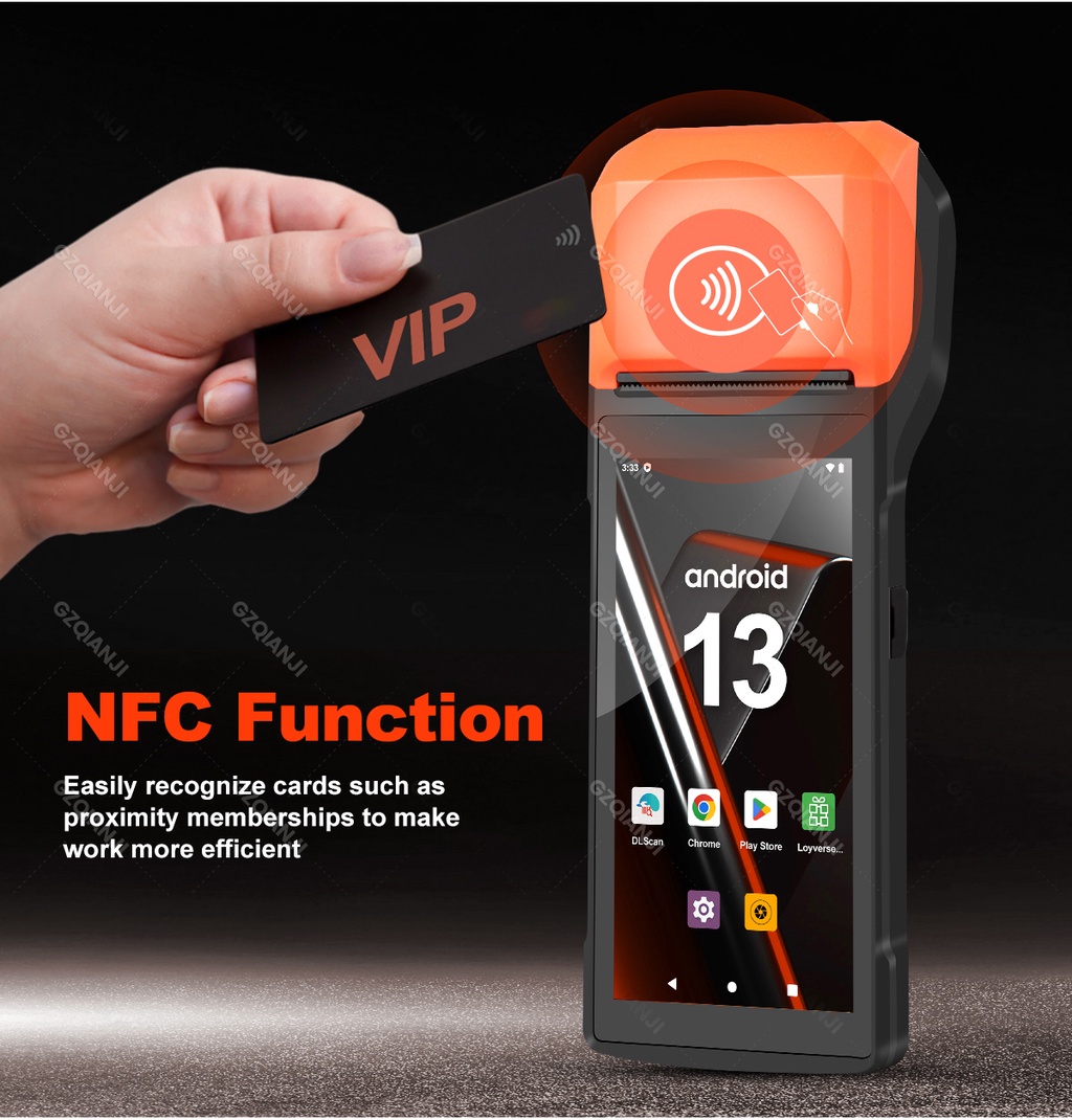 Android 14 PDA POS 3GB+32GB เครื่องพิมพ์ความร้อน 58 มม. เครื่องสแกน 2D ...