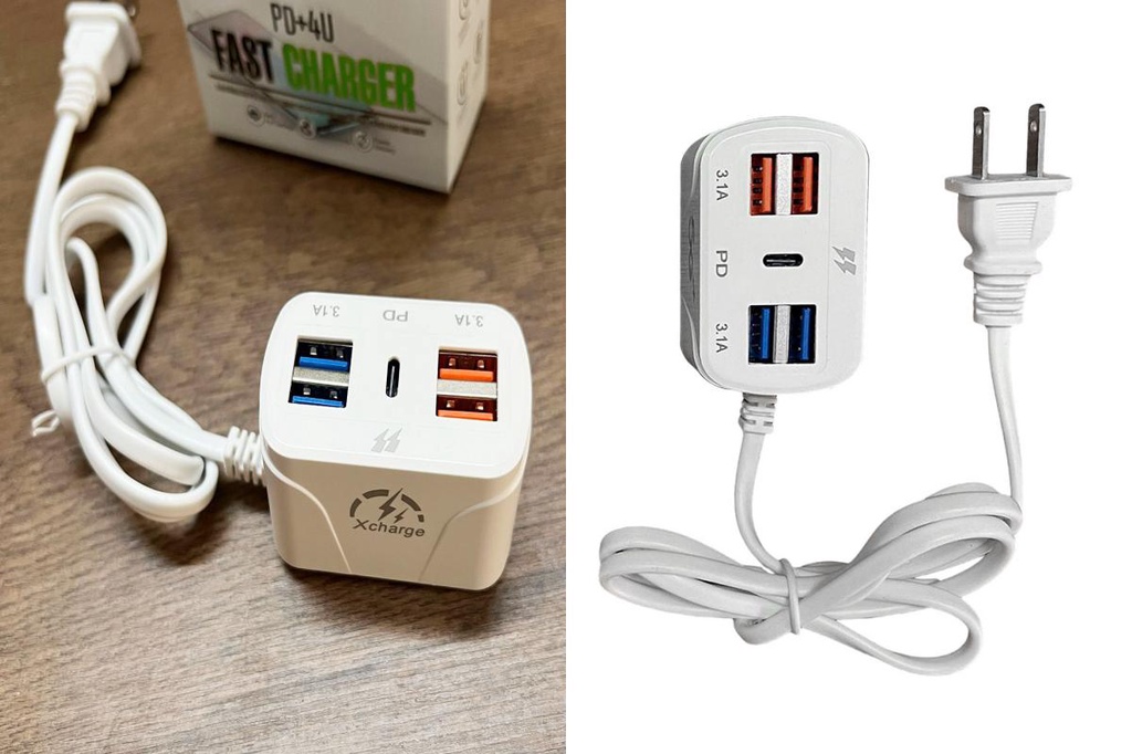 SETN Usb Charger Usb Smart Plug 4-port Usb Pd Type-c Fast Charger พร้อมเอาต์พุตที่เสถียรสําหรับ ...