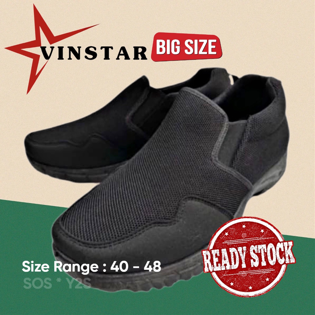 รองเท้ากีฬาลําลอง รุ่น Lelaki Kasut Vinstar ขนาดใหญ่พิเศษ สีดํา สําหรับ ...