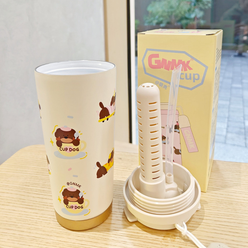 QCOOL แก้วน้ำสแตนเลสเคลือบเซรามิค เก็บอุณหภูมิ 550ml พร้อมฝาหลอดดูด+สายคล้อง เหมาะสำหรับพกพา ...