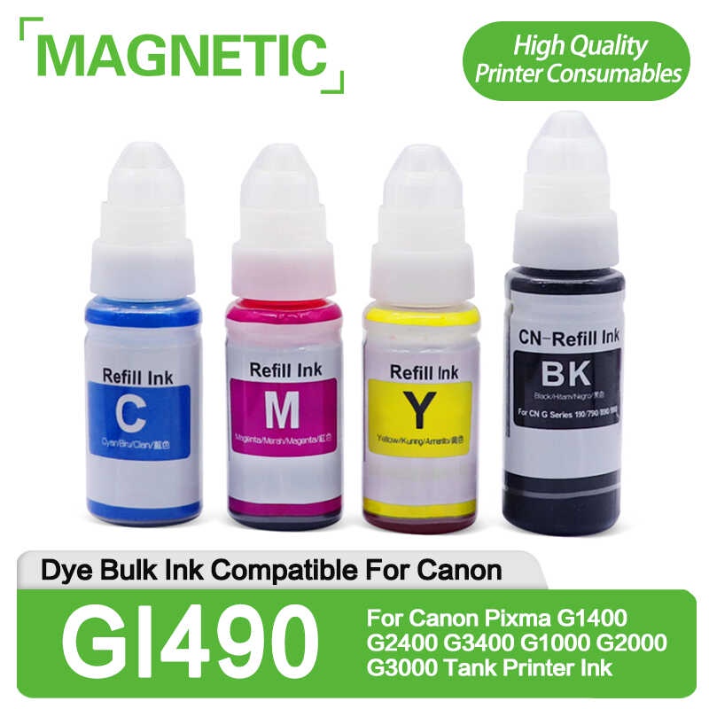 5pc 2BK / C / M / Y GI490 GI-490 หมึกพิมพ์สีย้อมจำนวนมากเข้ากันได้กับ ...