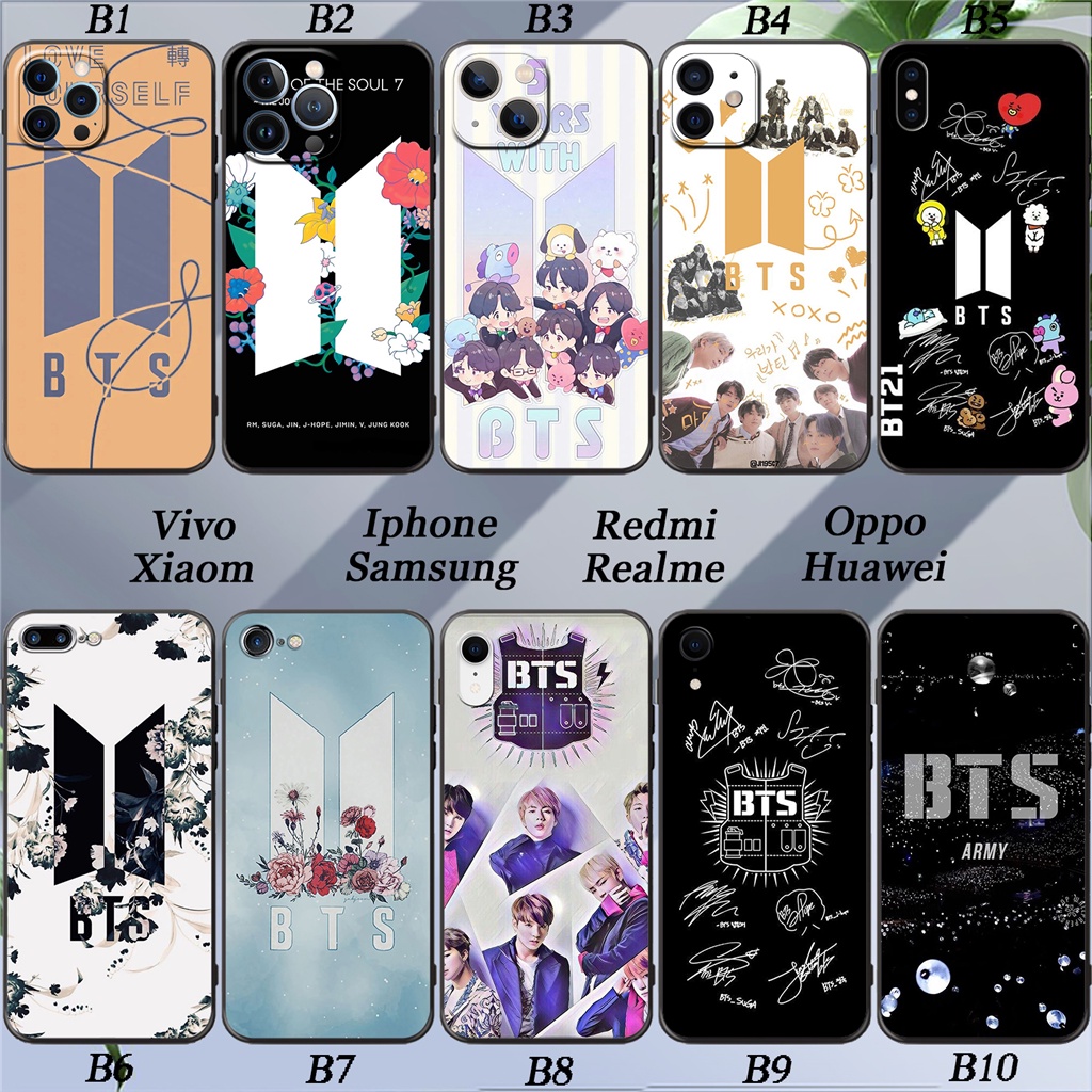 เคสโทรศัพท์มือถือ ซิลิโคนนิ่ม ป้องกันกล้อง ลายโลโก้ทีม BTS สําหรับ ...