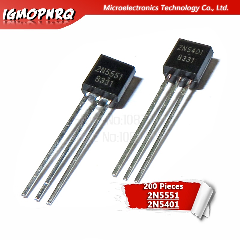 ทรานซิสเตอร์สองขั้ว 2N5551 2N5401 5551 5401 TO-92 100 ชิ้น * 2N5401+100 ชิ้น* 2N5551 ) BJT PNP ...