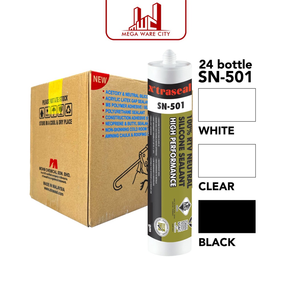 Xtraseal SN-501 100% RTV Neutral ซิลิโคนซีลแลนท์ประสิทธิภาพสูง 300g (24 ...